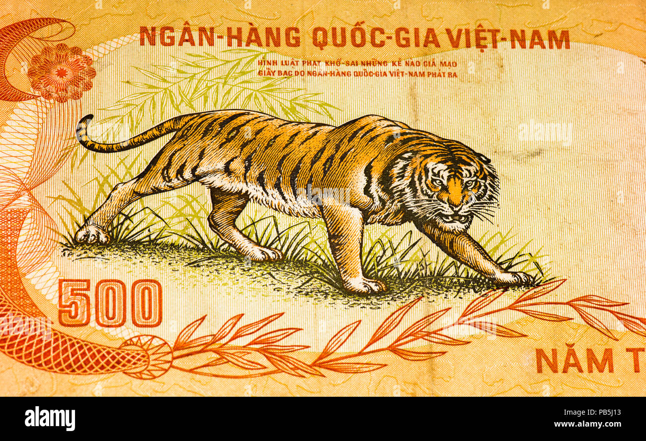 500 dong bank note of South Vietnam. Dong is the national currency of ...