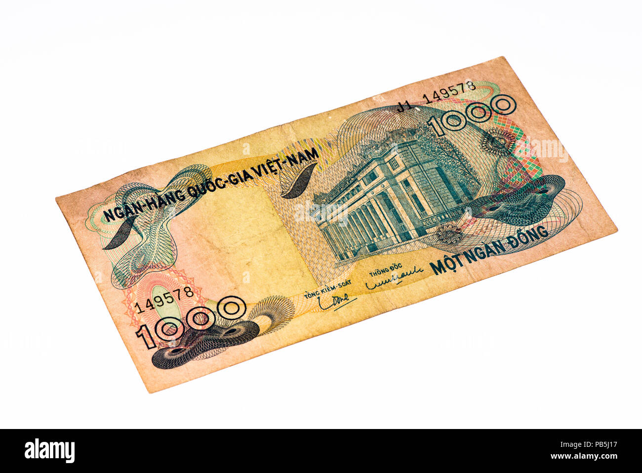 1000 dong bank note of South Vietnam. Dong is the national currency of ...