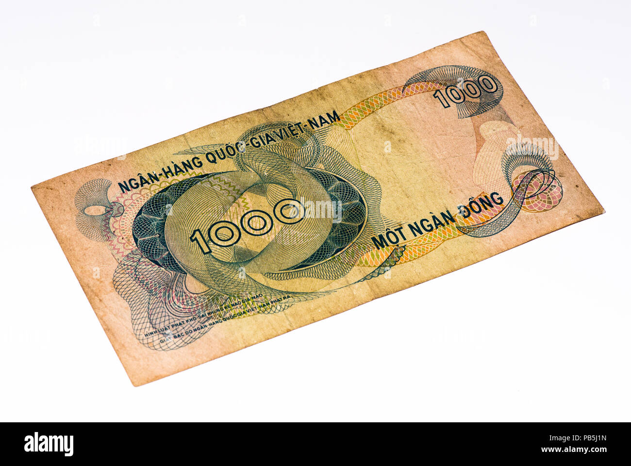 1000 dong bank note of South Vietnam. Dong is the national currency of ...