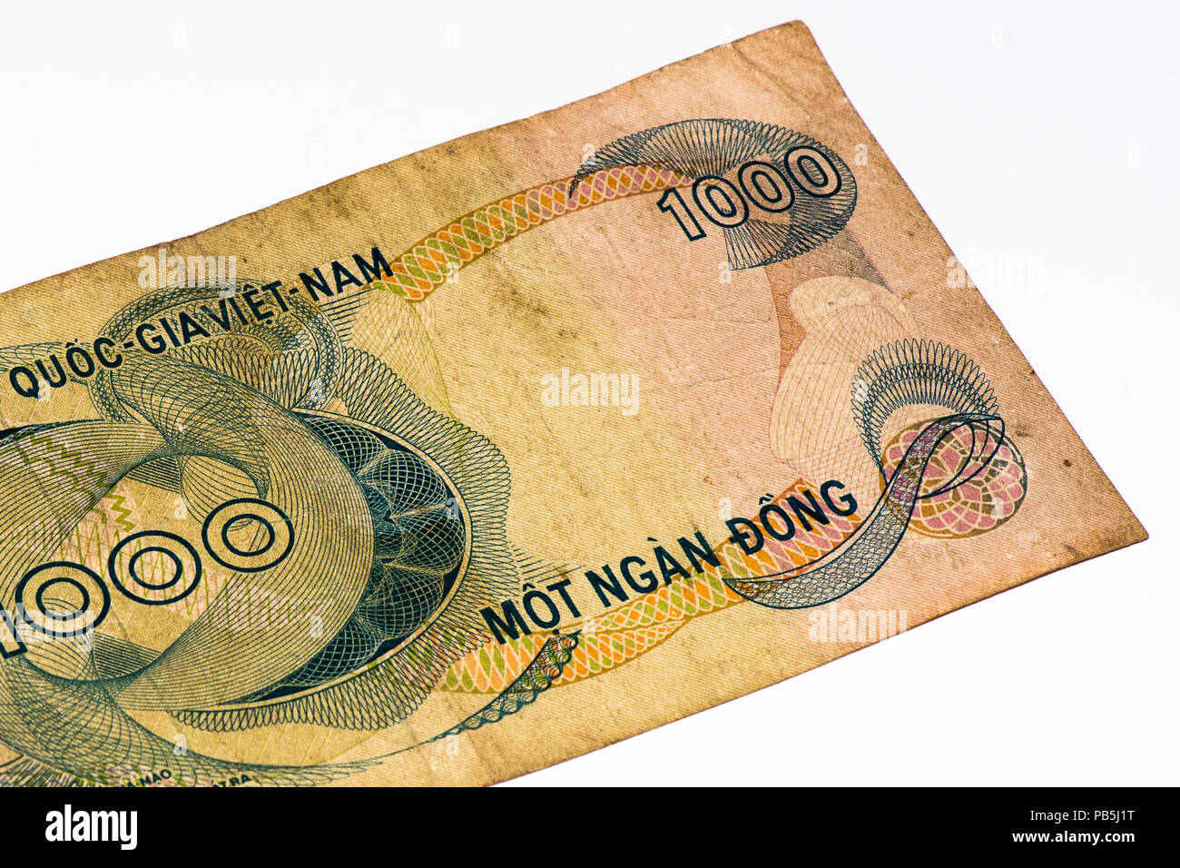 1000 dong bank note of South Vietnam. Dong is the national currency of ...