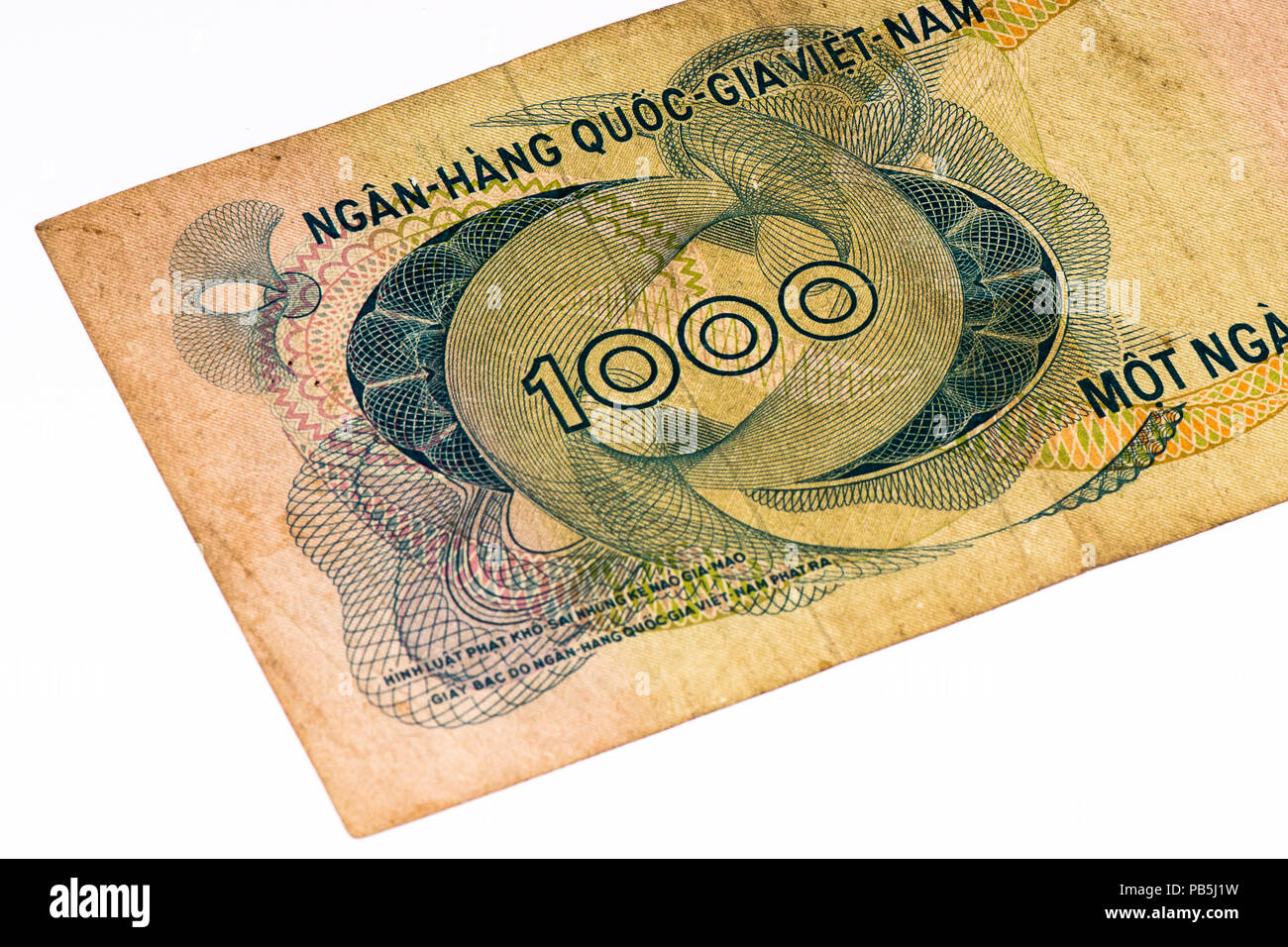1000 dong bank note of South Vietnam. Dong is the national currency of ...