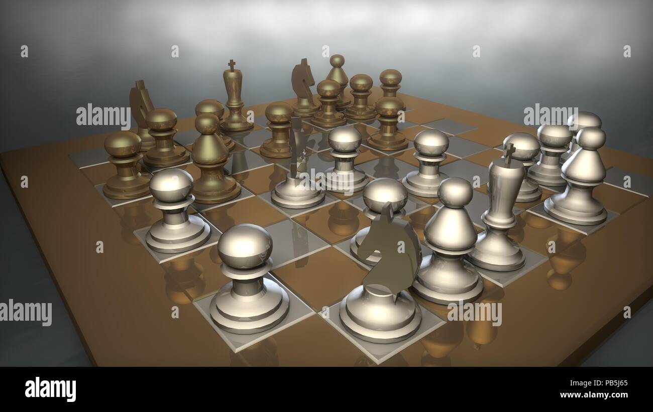 3d rendering of the chess board and figures Stock Photo - Alamy