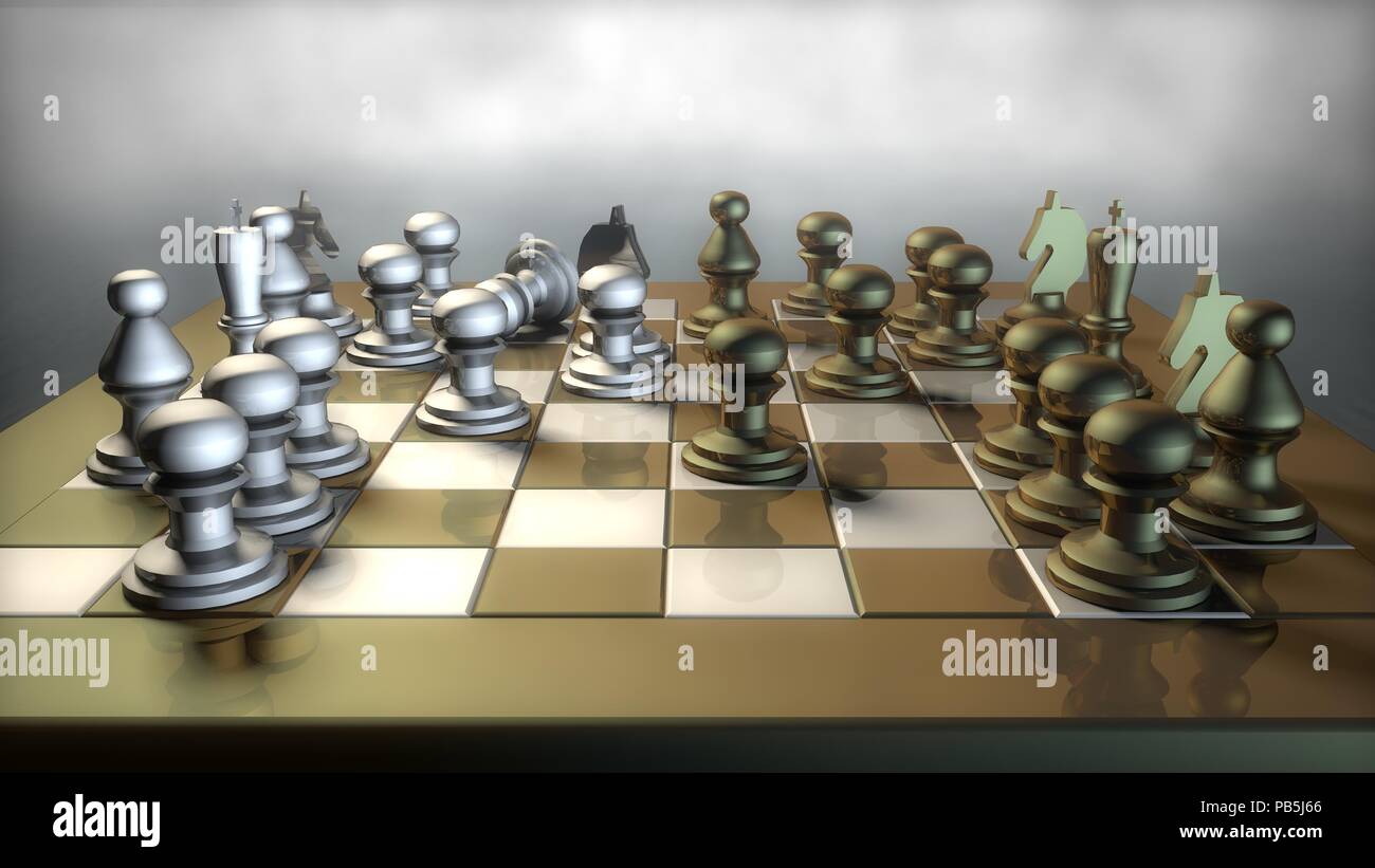 3d rendering of the chess board and figures Stock Photo - Alamy