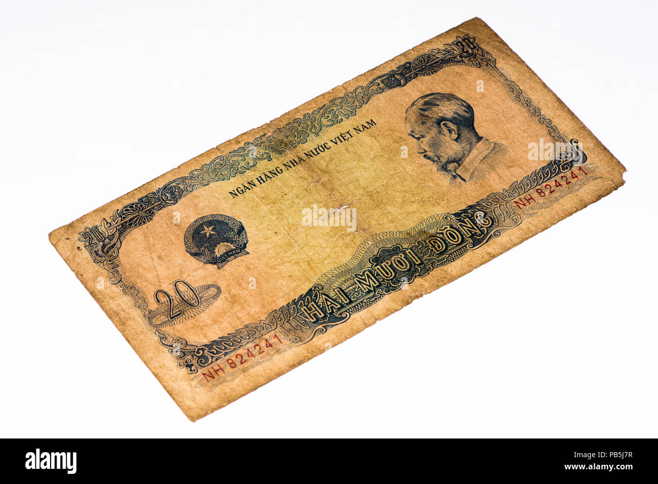 20 dong bank note of Vietnam. Dong is the national currency of Vietnam ...