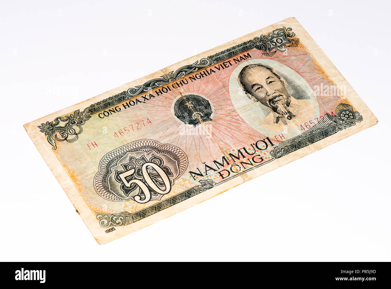 50 dong bank note of Vietnam. Dong is the national currency of Vietnam ...