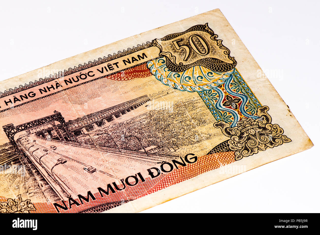 50 dong bank note of Vietnam. Dong is the national currency of Vietnam ...