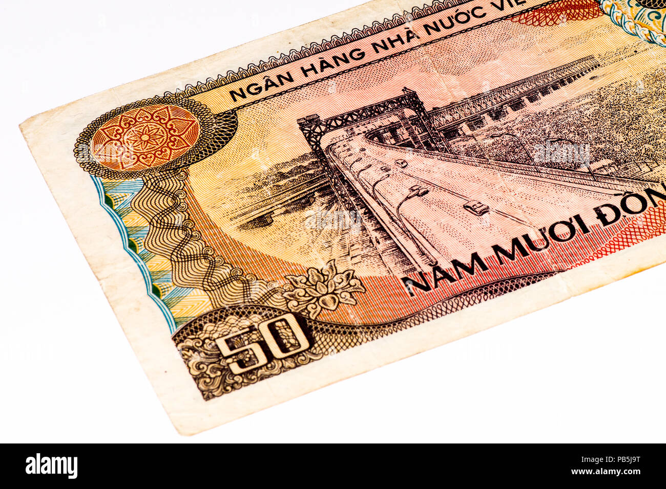 50 dong bank note of Vietnam. Dong is the national currency of Vietnam ...