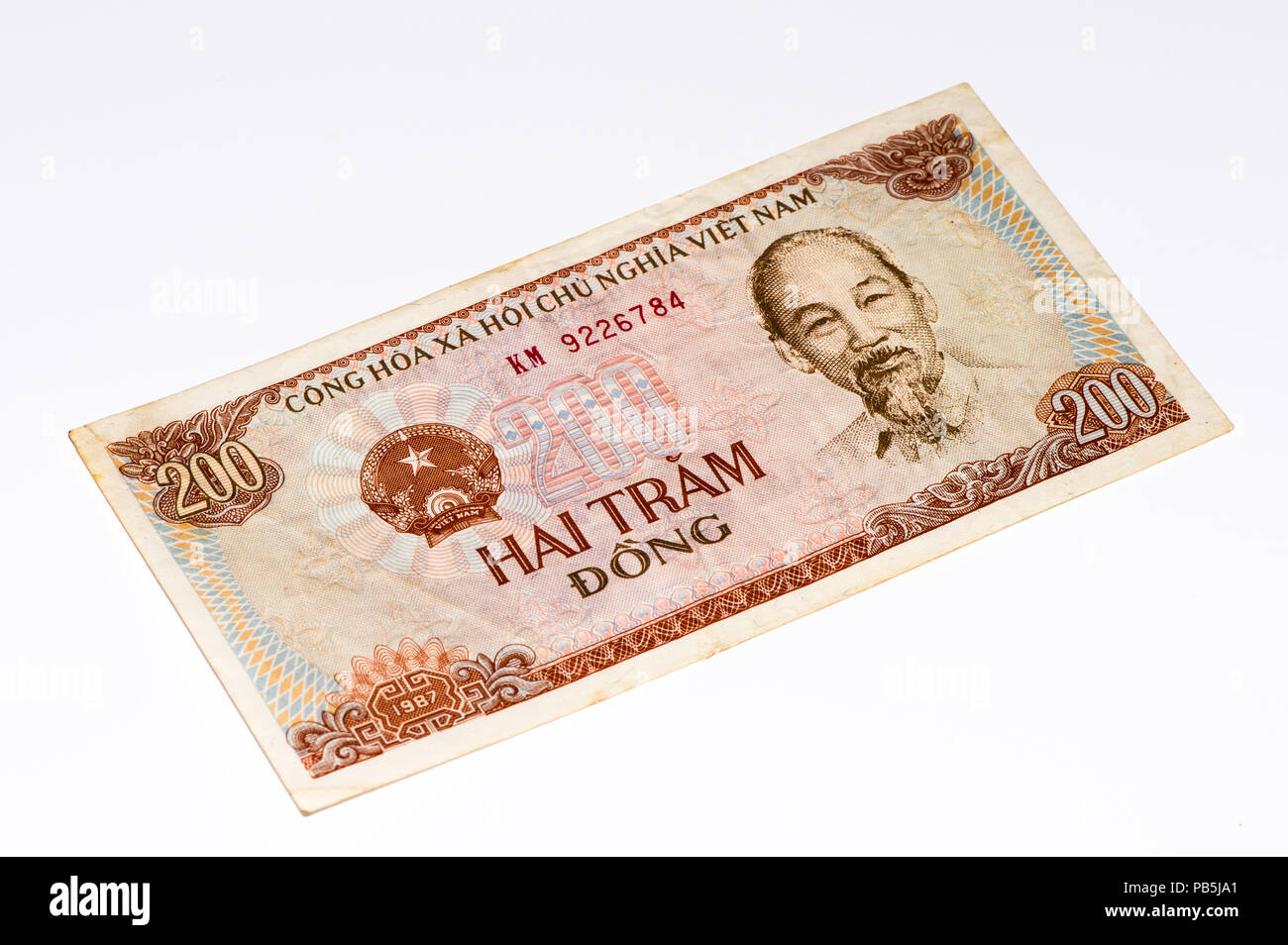 200 dong bank note of Vietnam. Dong is the national currency of Vietnam ...