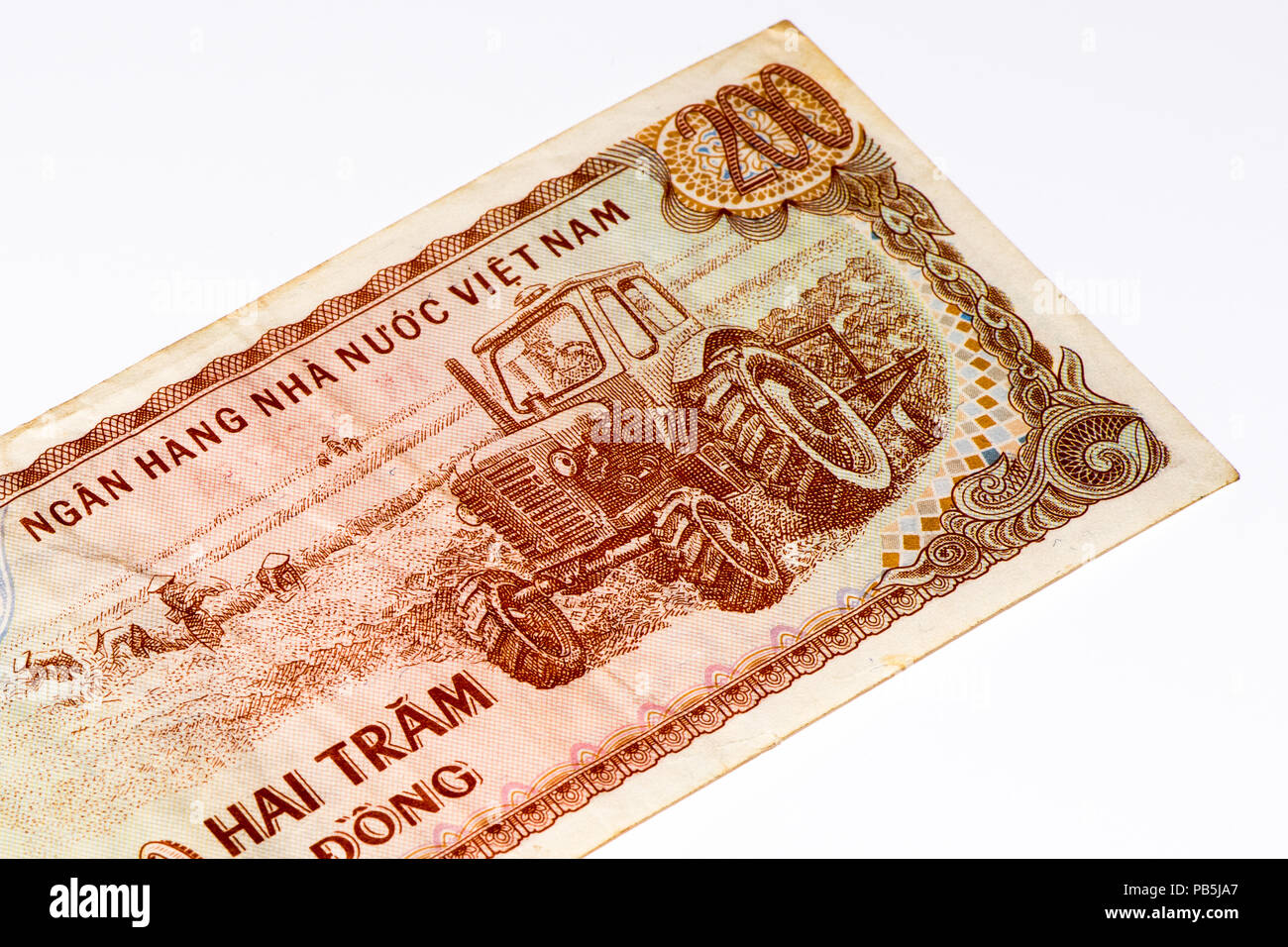 200 dong bank note of Vietnam. Dong is the national currency of Vietnam ...