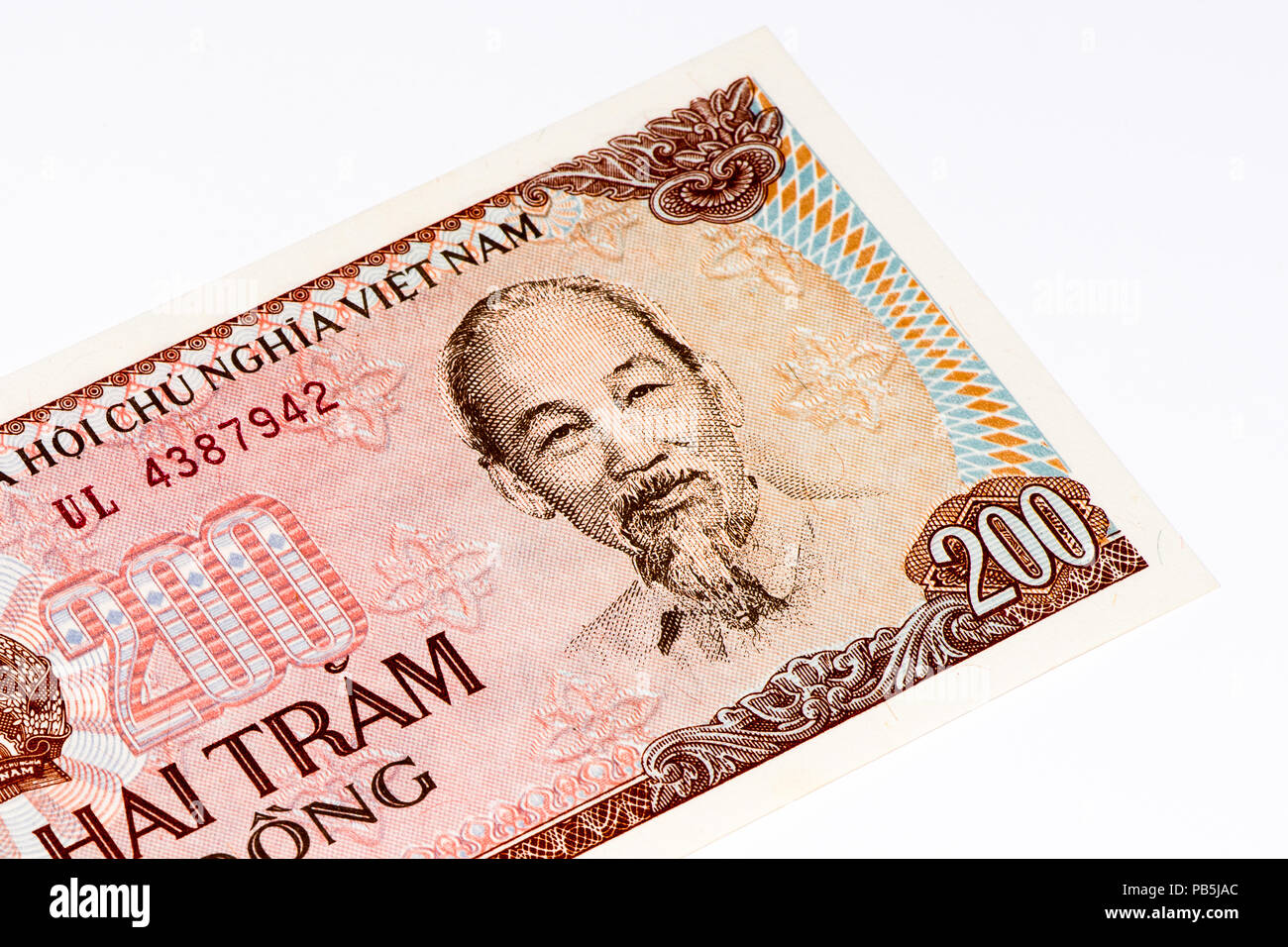 200 dong bank note of Vietnam. Dong is the national currency of Vietnam ...