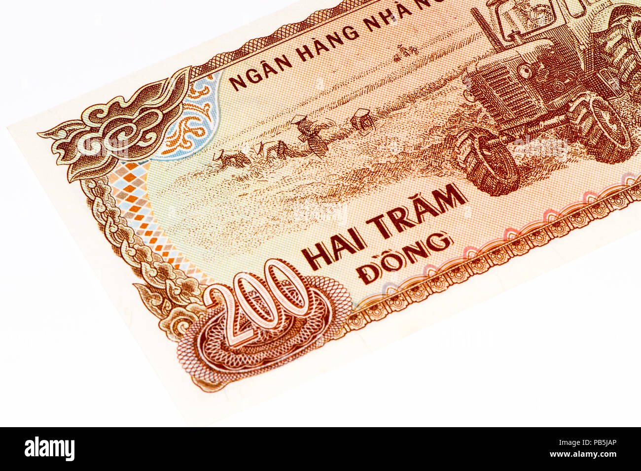 200 dong bank note of Vietnam. Dong is the national currency of Vietnam ...