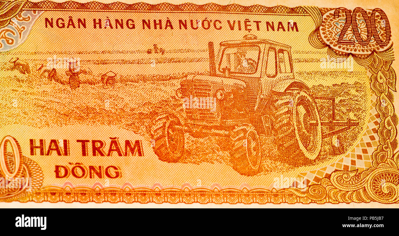200 dong bank note of Vietnam. Dong is the national currency of Vietnam ...