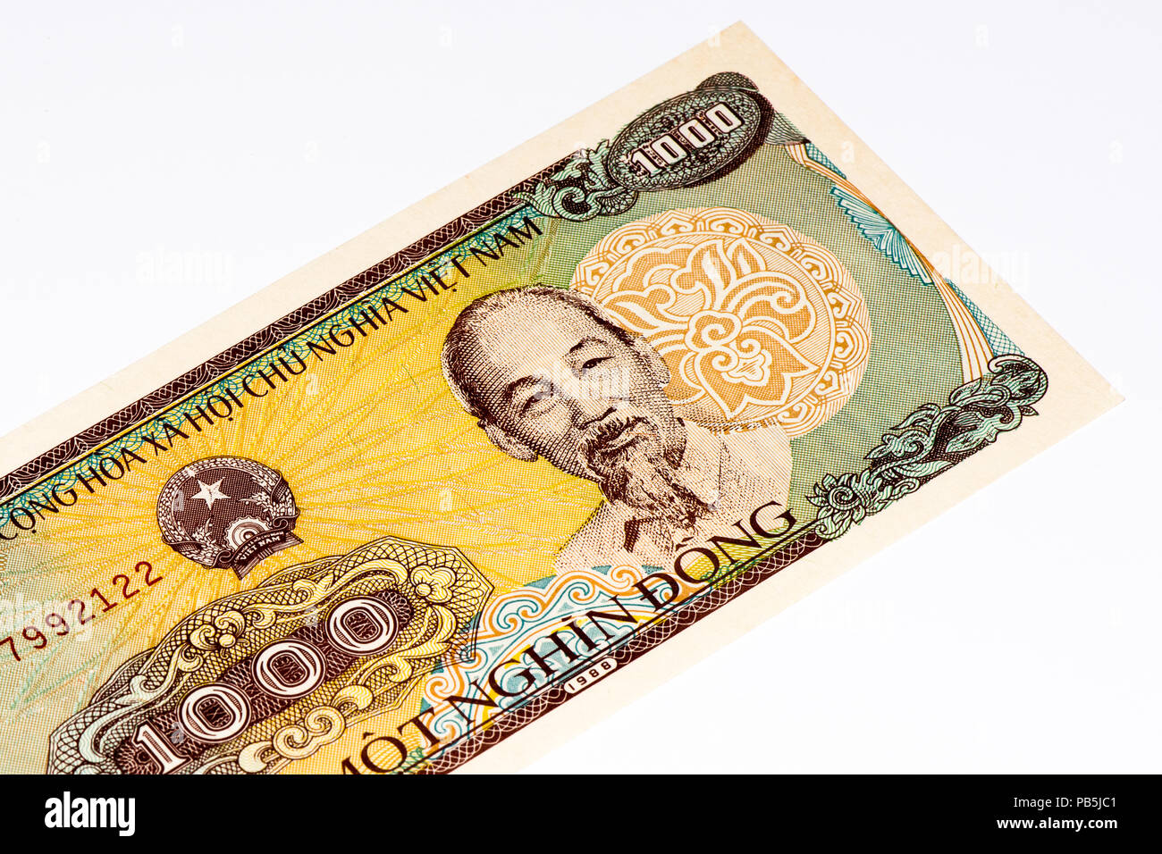 1000 dong bank note of Vietnam. Dong is the national currency of ...