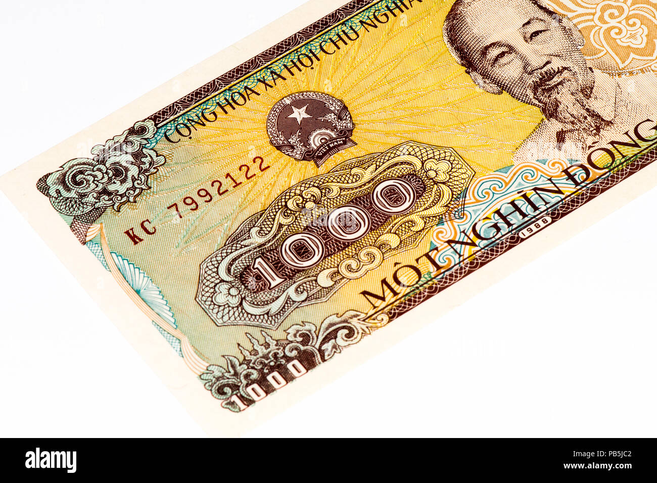 1000 dong bank note of Vietnam. Dong is the national currency of ...