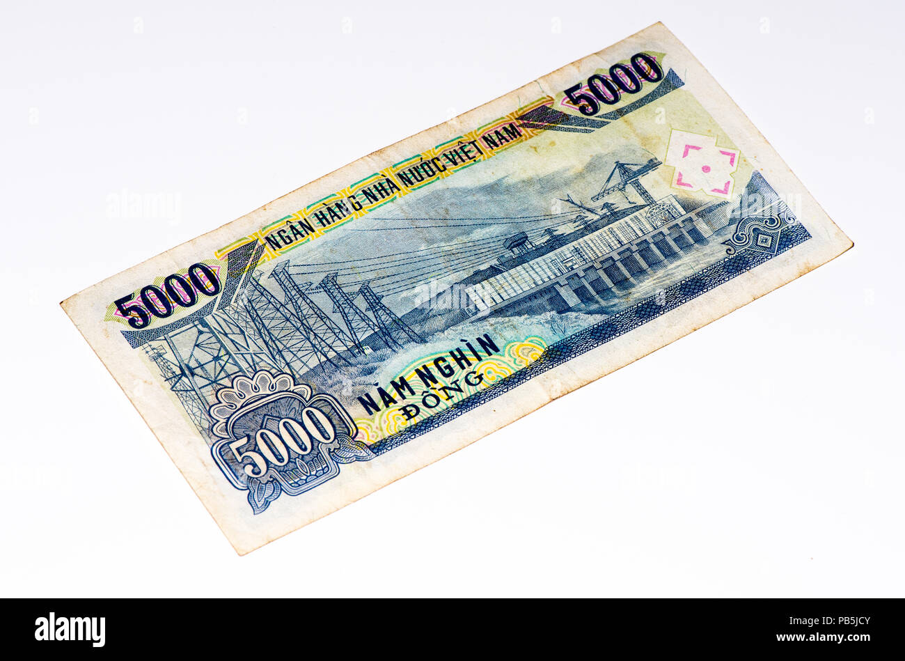 5000 dong bank note of Vietnam. Dong is the national currency of ...