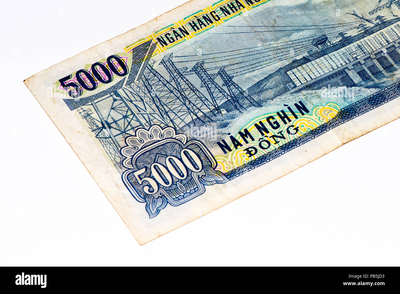 5000 dong bank note of Vietnam. Dong is the national currency of ...
