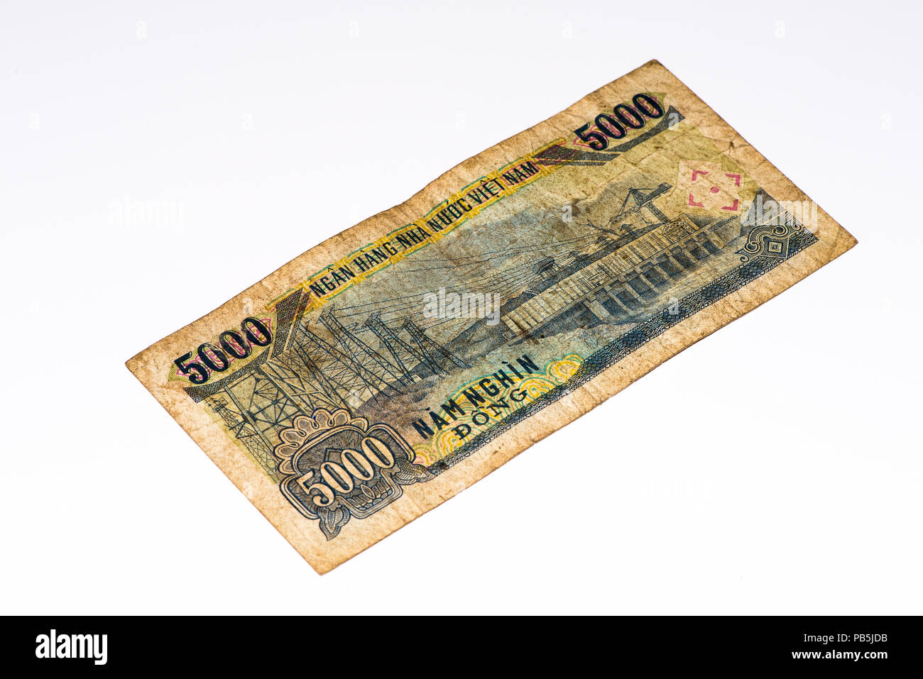 5000 dong bank note of Vietnam. Dong is the national currency of ...