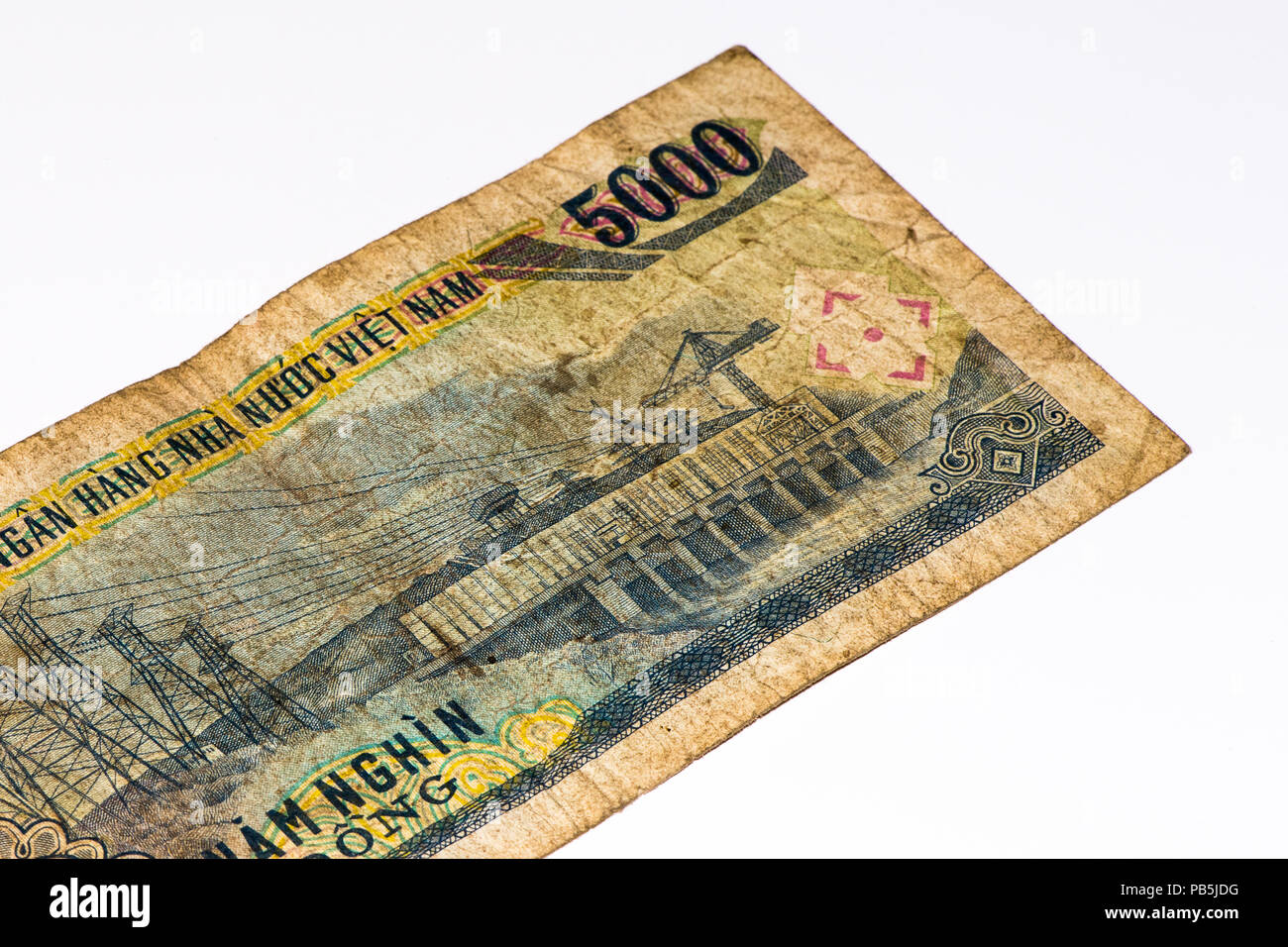 5000 dong bank note of Vietnam. Dong is the national currency of ...