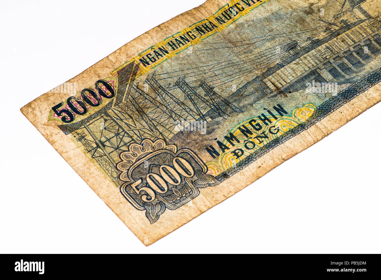 5000 dong bank note of Vietnam. Dong is the national currency of ...