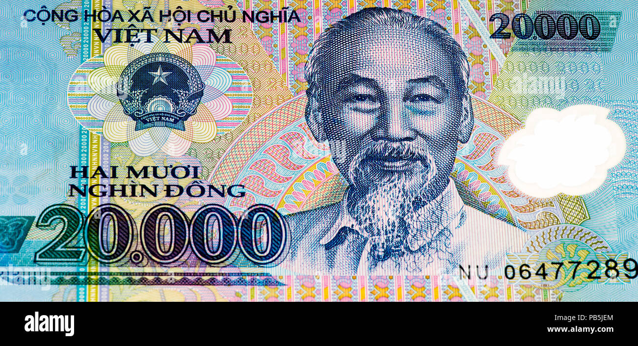 VELIKIE LUKI, RUSSIA - JULY 30, 2015: 20000 dong bank note of Vietnam ...