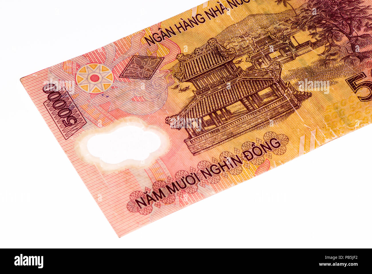 50000 dong bank note of Vietnam. Dong is the national currency of ...