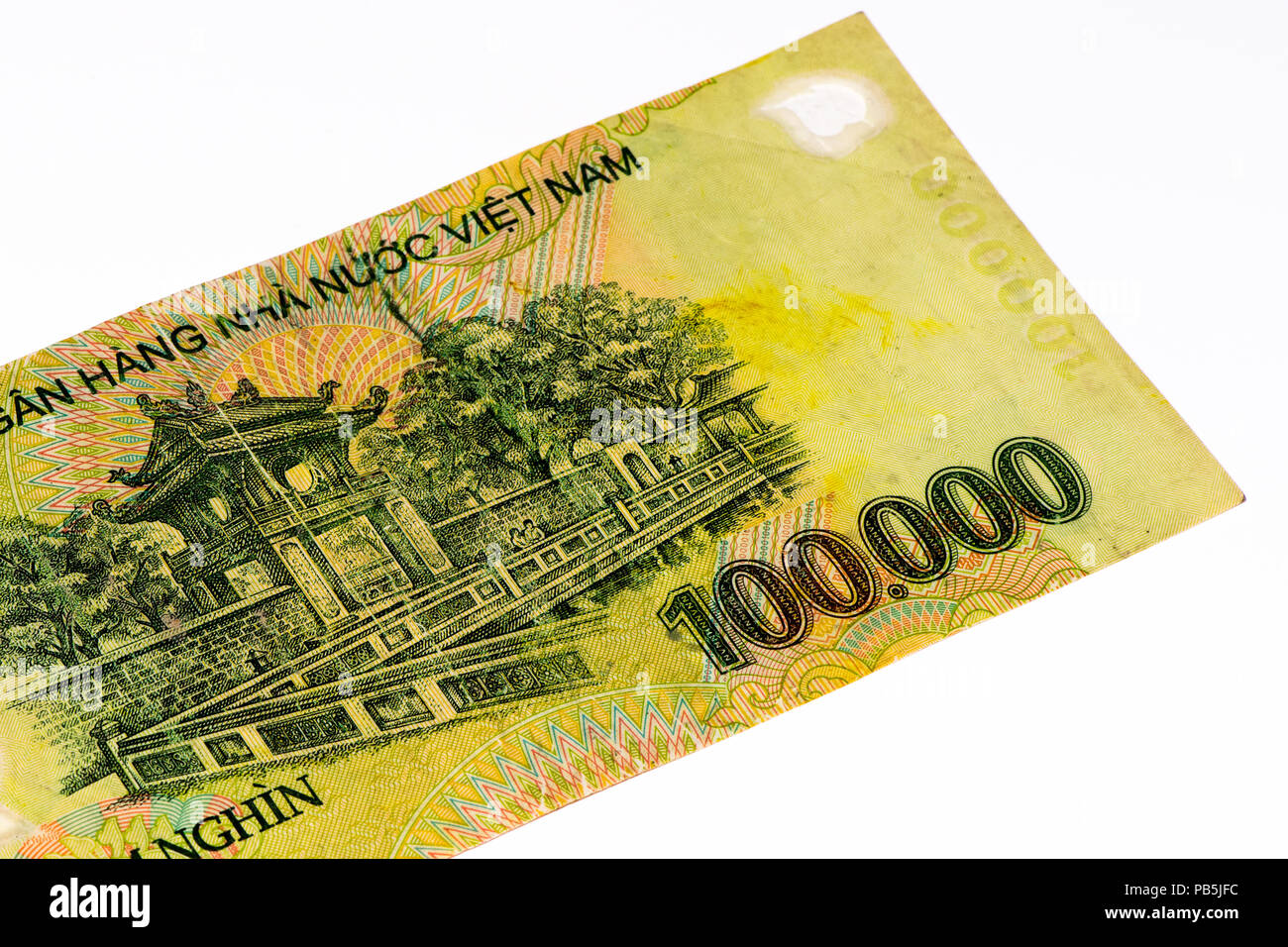 100000 dong bank note of Vietnam. Dong is the national currency of ...