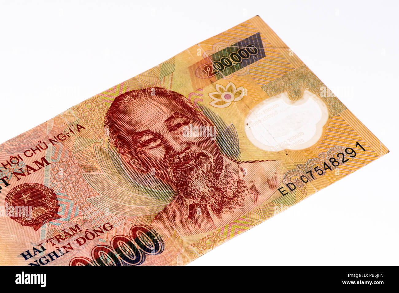 200000 dong bank note of Vietnam. Dong is the national currency of ...