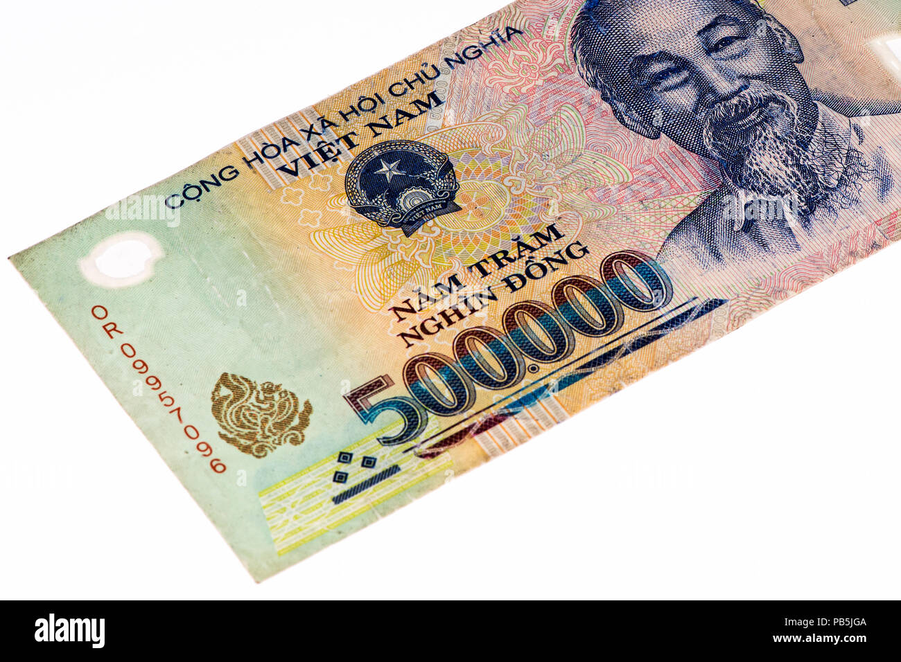 500000 dong bank note of Vietnam. Dong is the national currency of ...