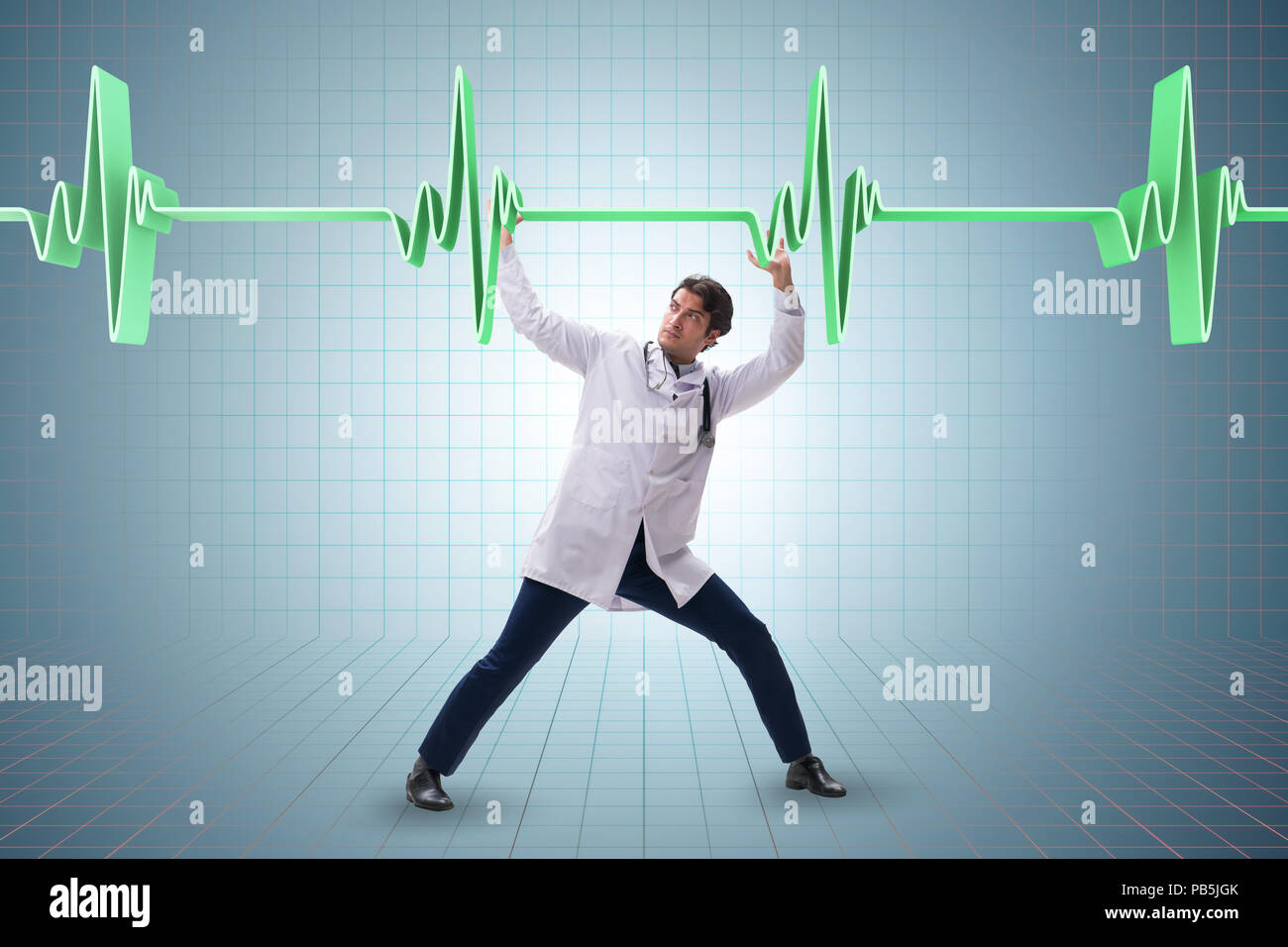 Doctor cardiologist supporting cardiogram heart line Stock Photo - Alamy