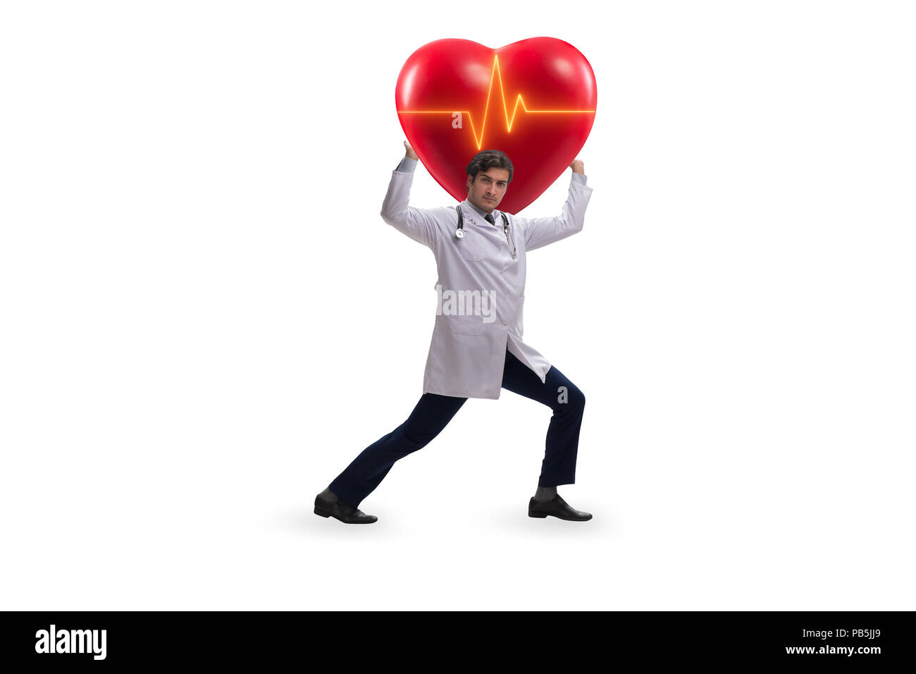Doctor cardiologist supporting cardiogram heart line Stock Photo - Alamy