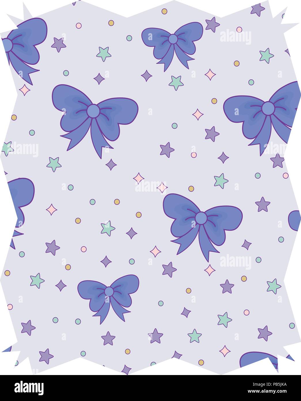 abstract frame with stars and decorative bows pattern over white ...