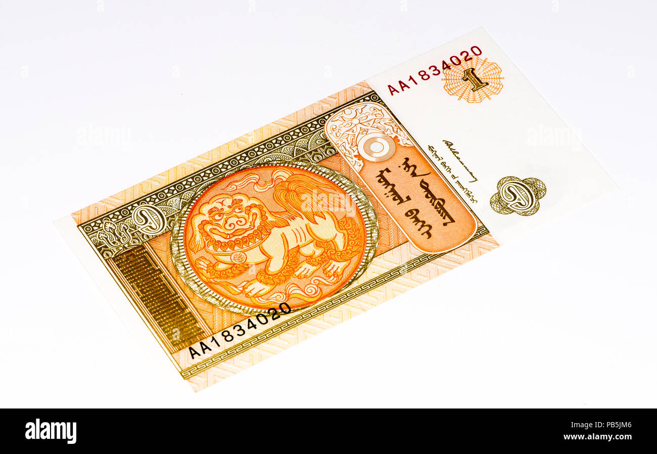 1 togrog bank note. Togrog is the national currency of Mongolia Stock ...