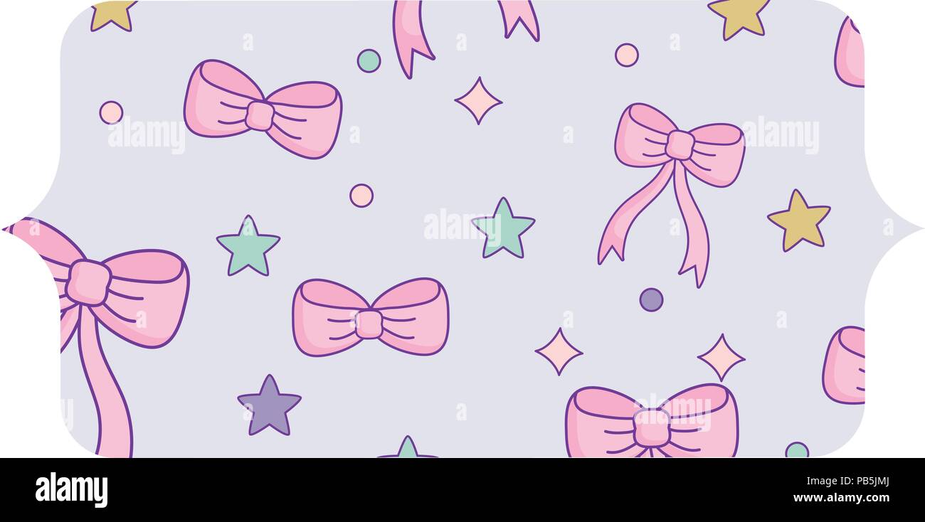 banner with stars and bows pattern over white background, vector ...