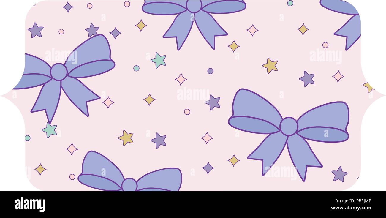 banner with stars and bows pattern over white background, vector ...