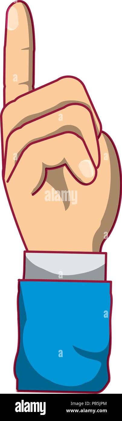 hand pointing up over white background, vector illustration Stock ...