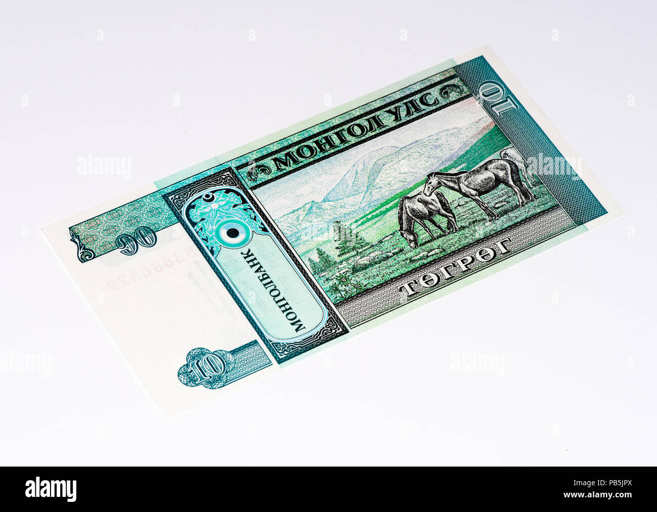 10 togrog bank note. Togrog is the national currency of Mongolia Stock ...