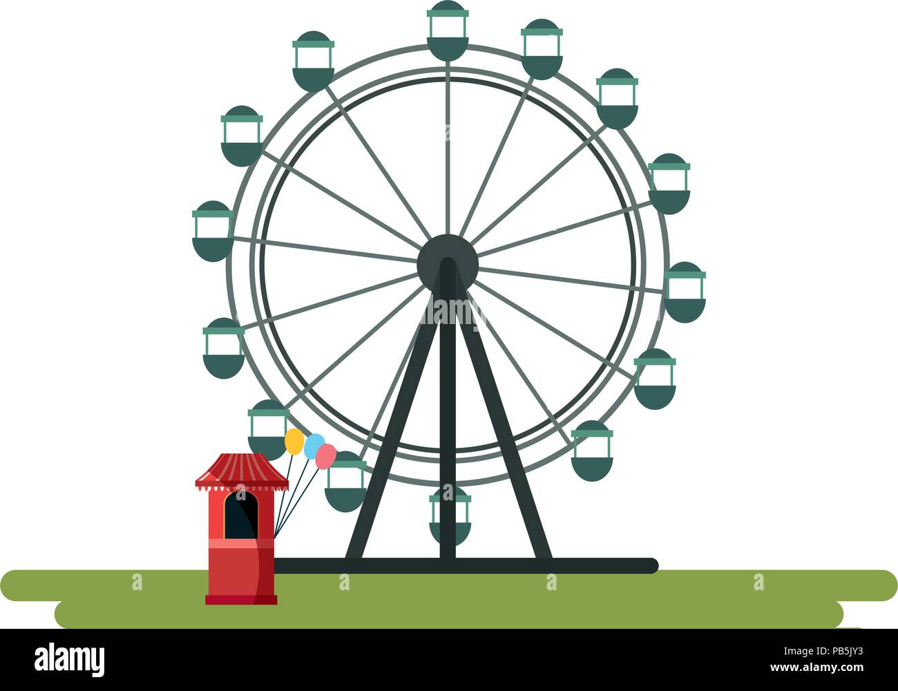 ferris wheel icon over white background, vector illustration Stock ...