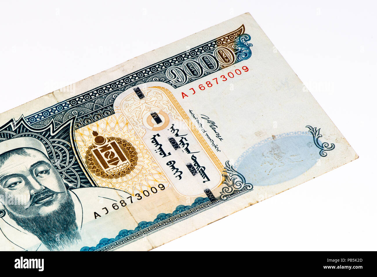 1000 togrog bank note. Togrog is the national currency of Mongolia ...
