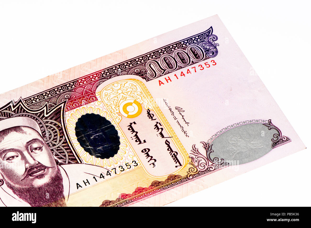 5000 togrog bank note. Togrog is the national currency of Mongolia ...