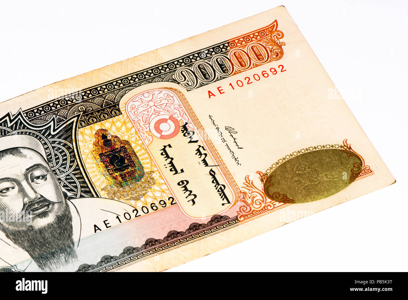 10000 togrog bank note. Togrog is the national currency of Mongolia ...