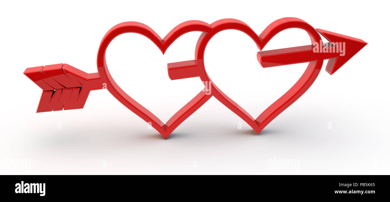 3d red love symbol Stock Photo - Alamy