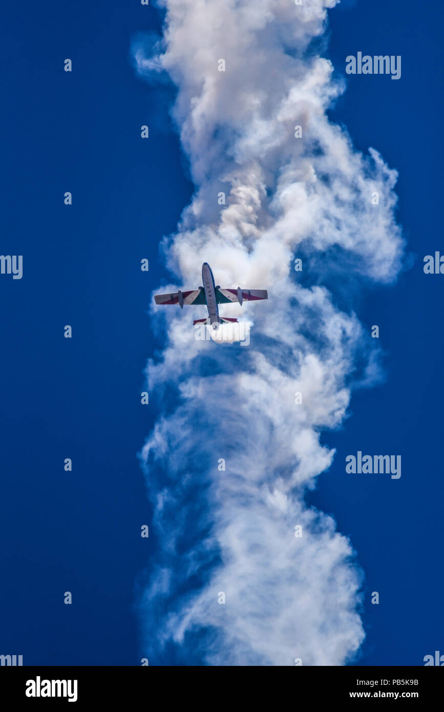 Frecce Tricolori aerobatic demonstration team of the Italian ...