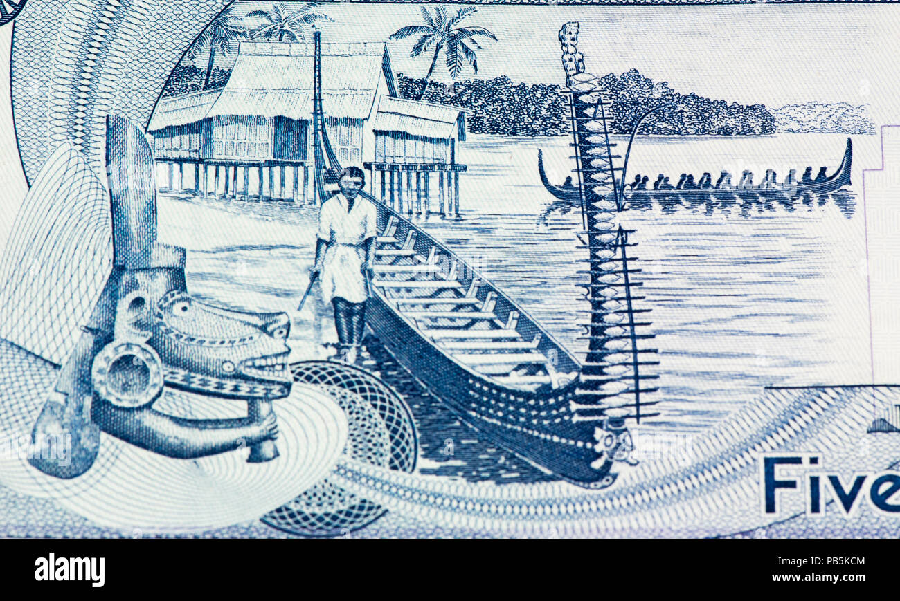 5 Solomon Islands dollar bank note. Solomon Islands dollar is the ...