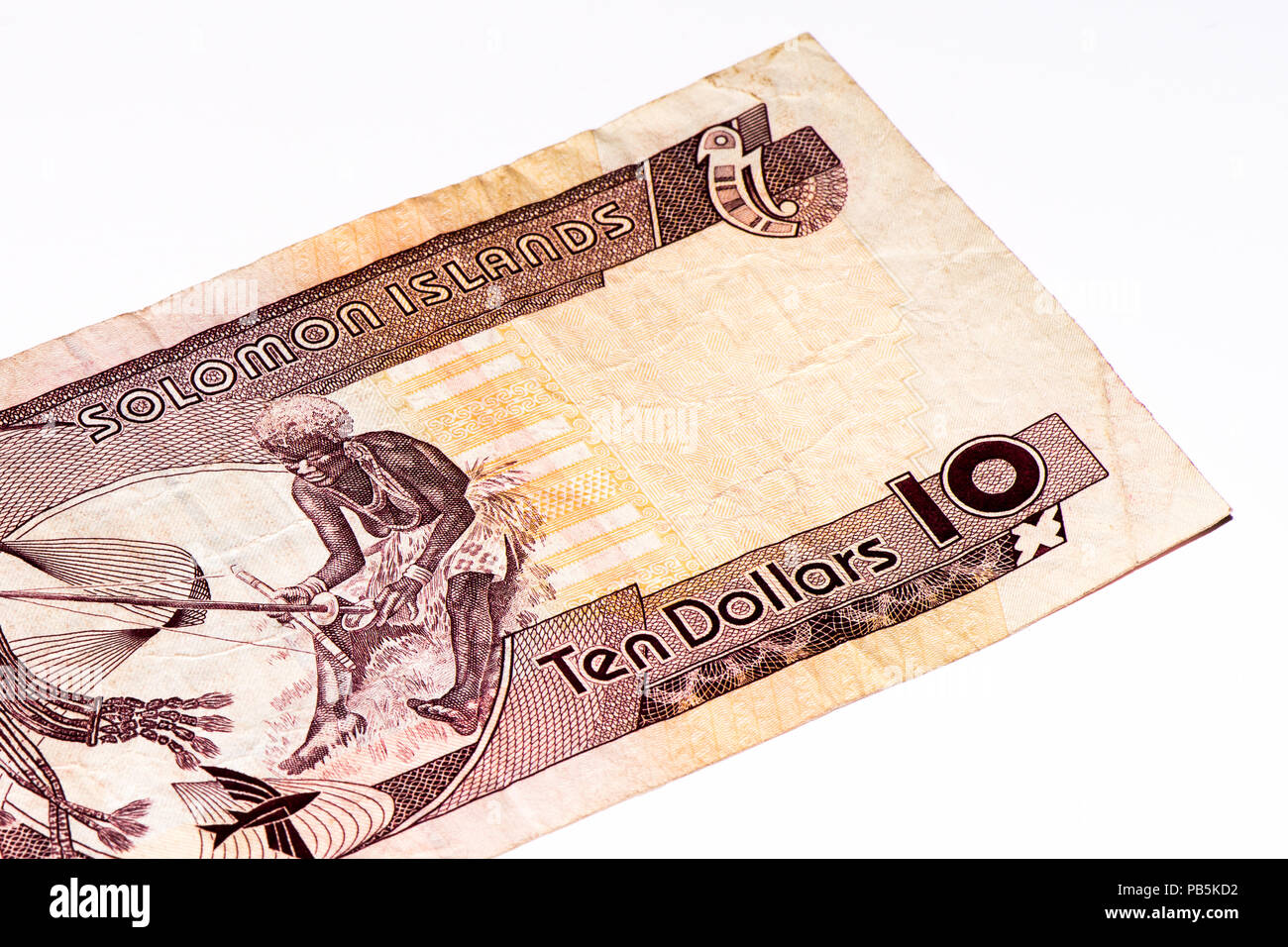 10 Solomon Islands dollar bank note. Solomon Islands dollar is the ...