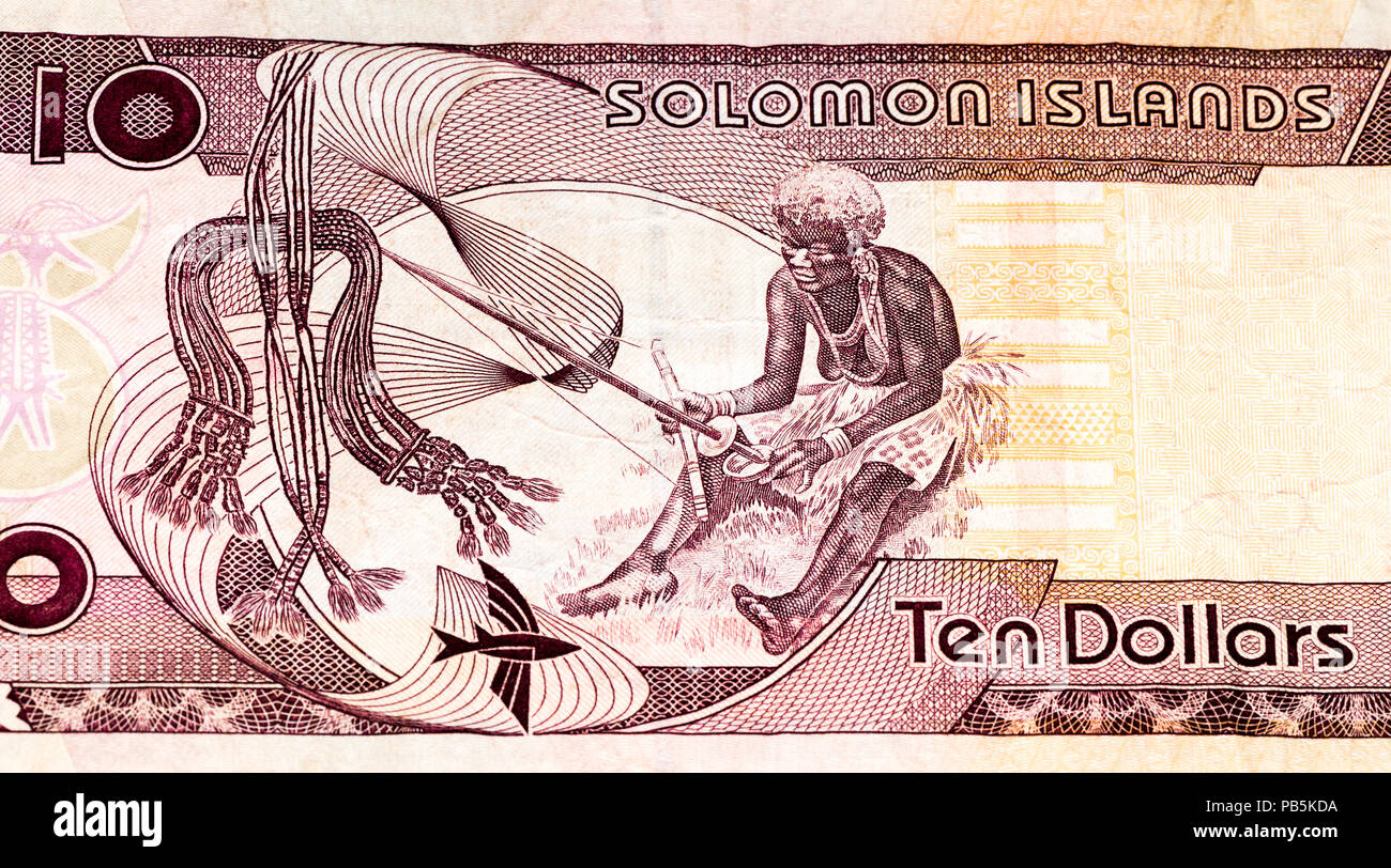 10 Solomon Islands dollar bank note. Solomon Islands dollar is the ...