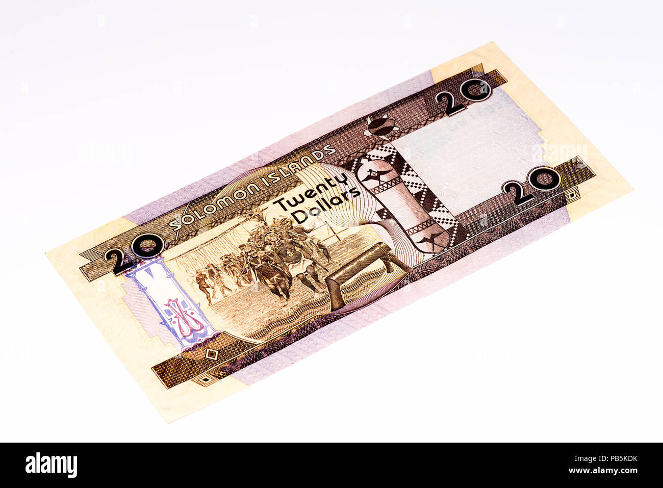 20 Solomon Islands dollar bank note. Solomon Islands dollar is the ...