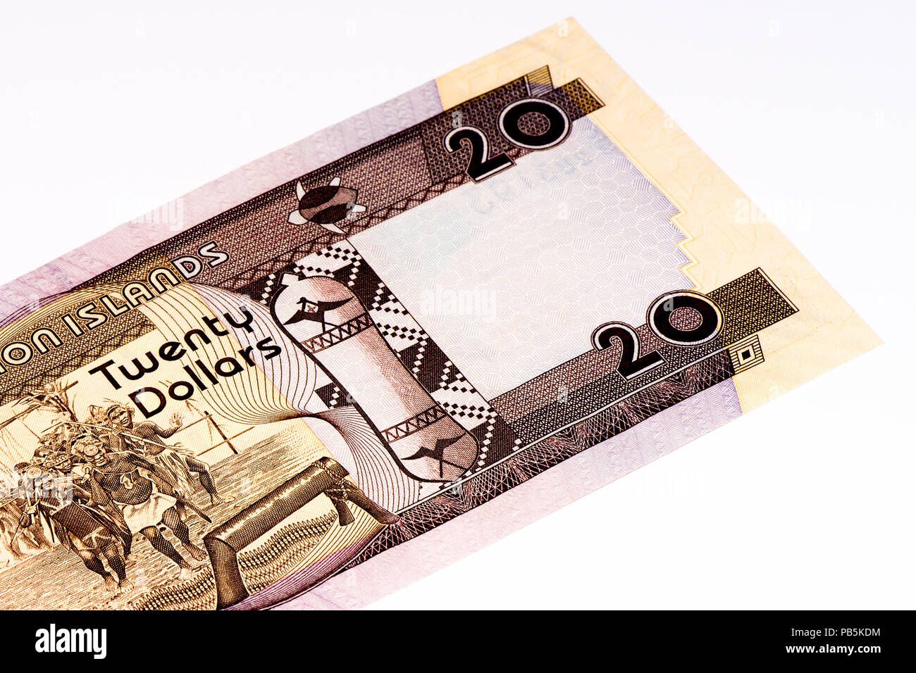 20 Solomon Islands dollar bank note. Solomon Islands dollar is the ...