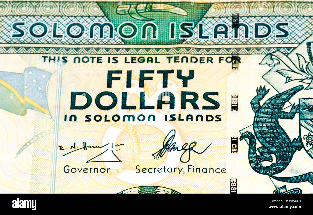 VELIKIE LUKI, RUSSIA - JULY 30, 2015: 50 Solomon Islands dollar bank ...