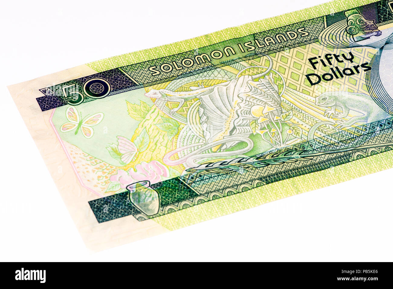 50 Solomon Islands dollar bank note. Solomon Islands dollar is the ...