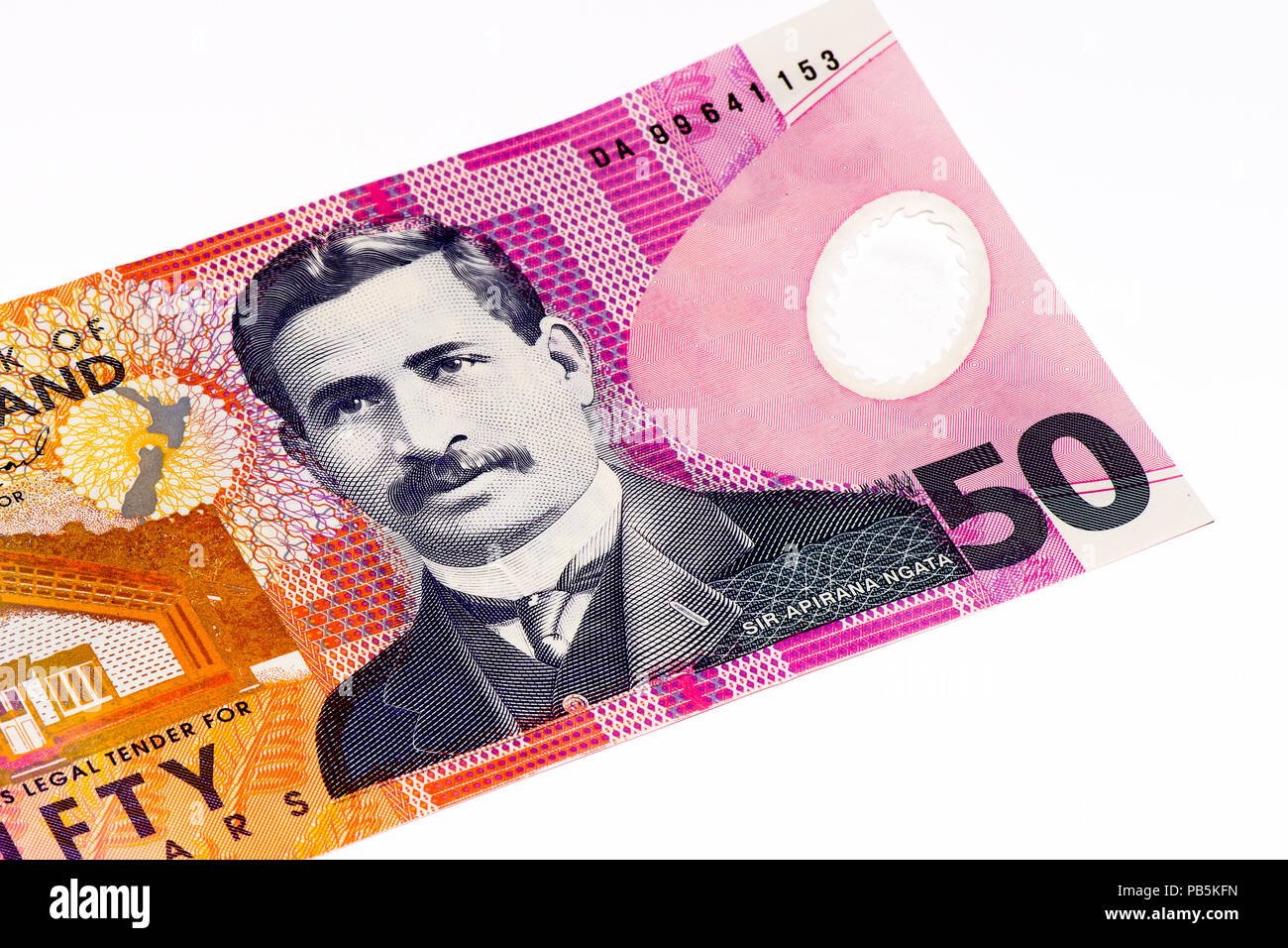 50 New Zealand dollar bank note. New Zealender dollar is the national ...